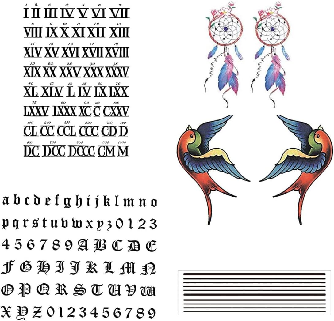 Amazon.com : 30 Sheet Alphabet Temporary Tattoo Stickers Finger Tattoos ...