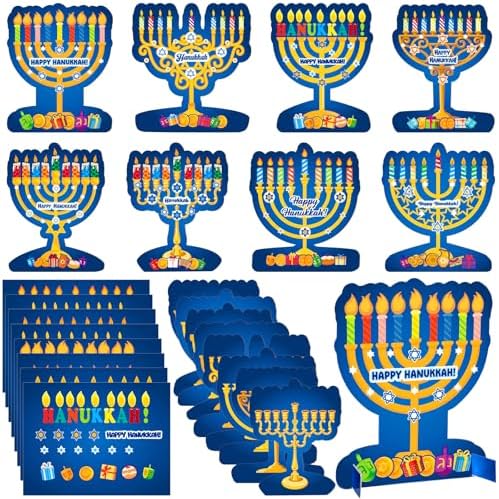 Amazon.com: Frienda 48 Set Hanukkah Stickers Craft Kit Chanukah 3D ...