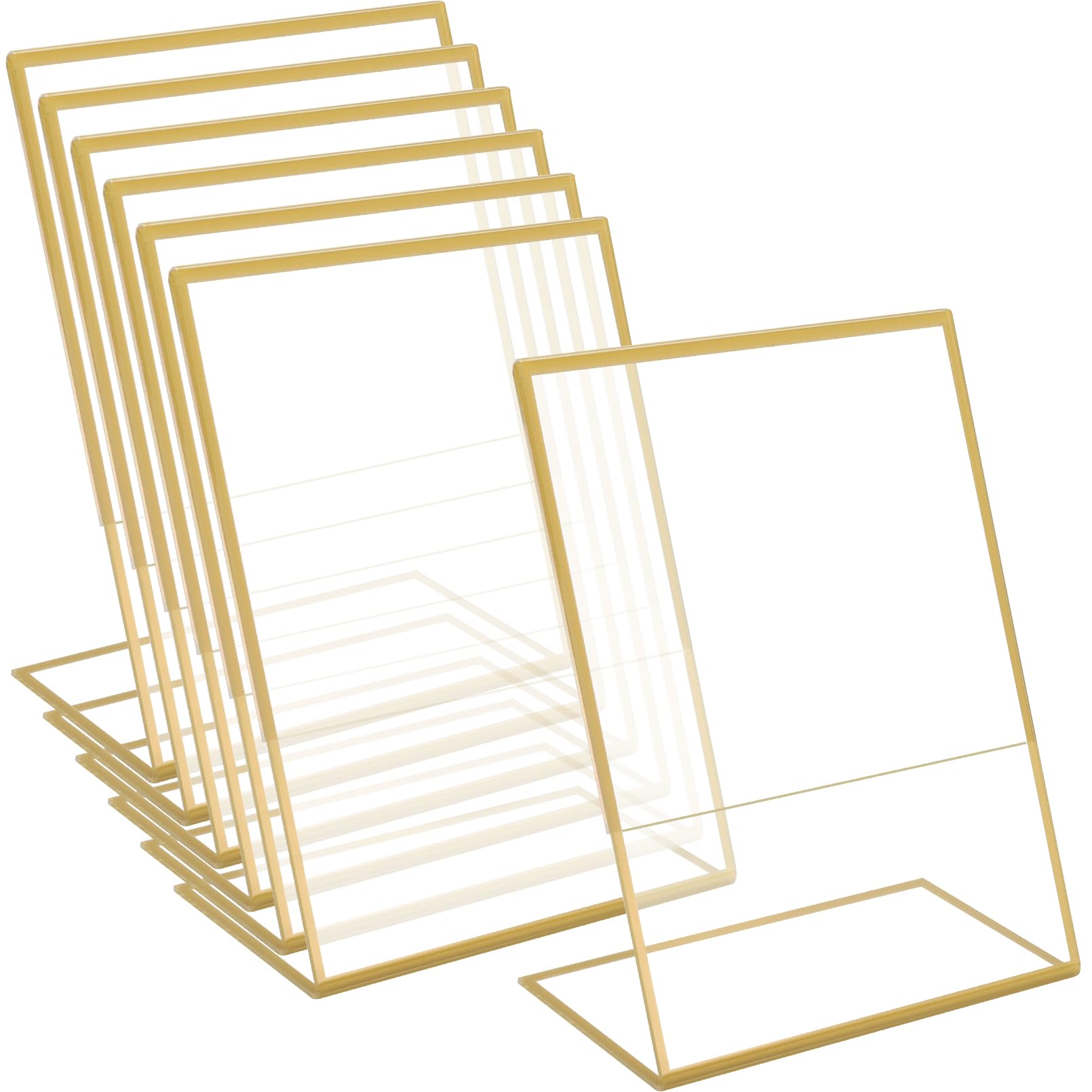 Snapklik.com : COSBAY 6 Pack Acrylic Sign Holders,4 X 6 Acrylic Gold ...