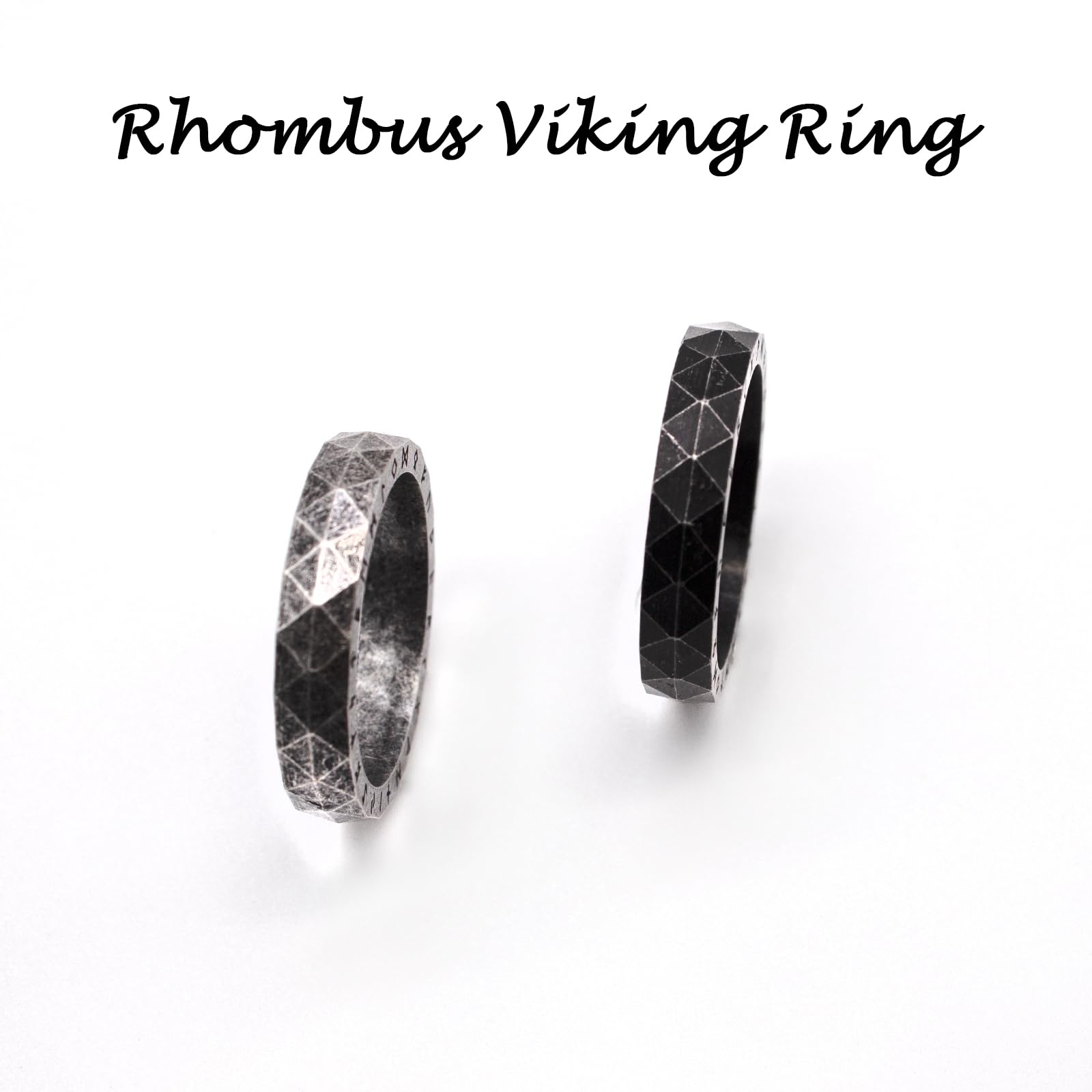 Snapklik.com : Viking Rings For Men, Women Rhombus Viking Ring Stainless Steel Norse Rings For ...