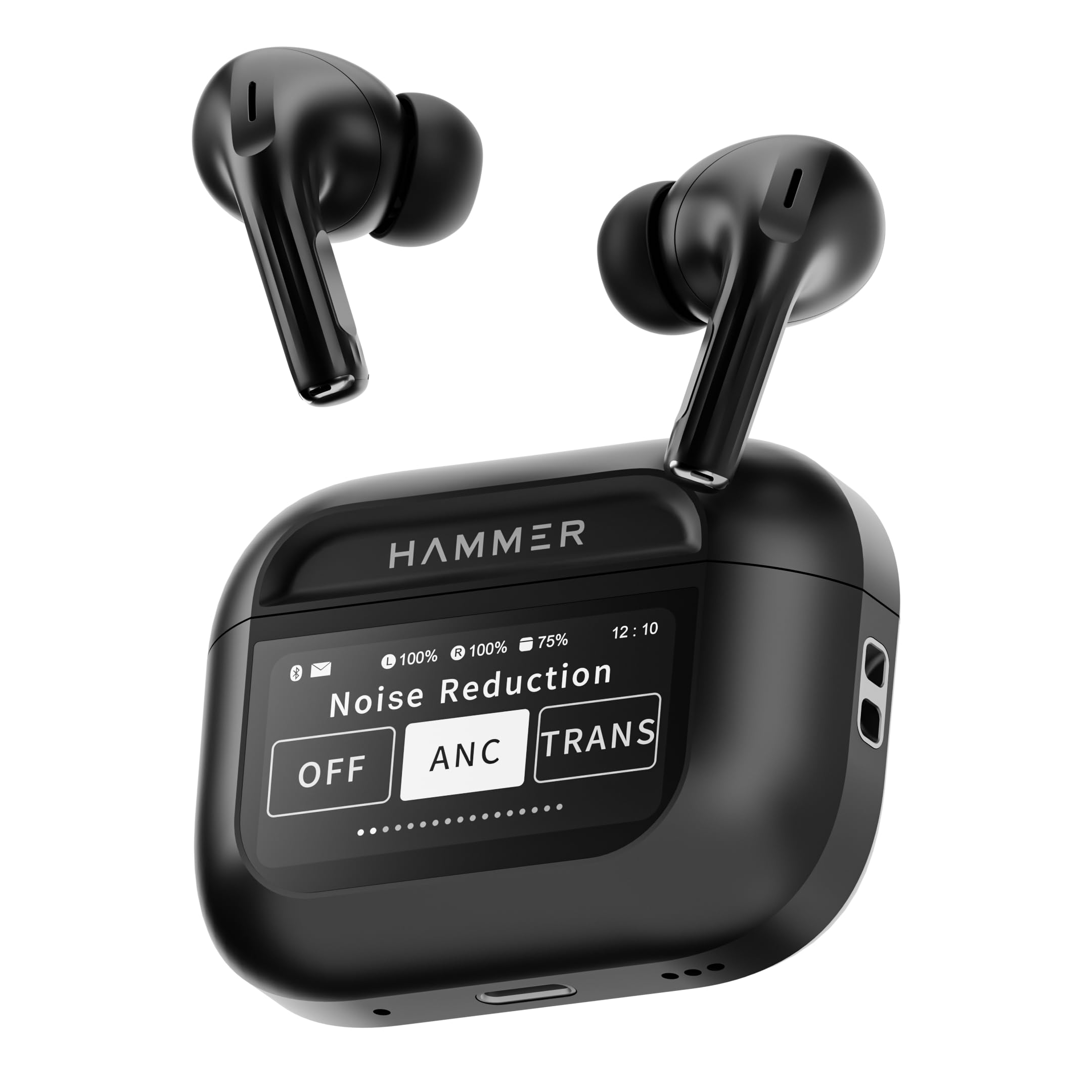 HAMMER Screen TWS, ANC (32dB), Smart Touch Display True Wireless Buds ...