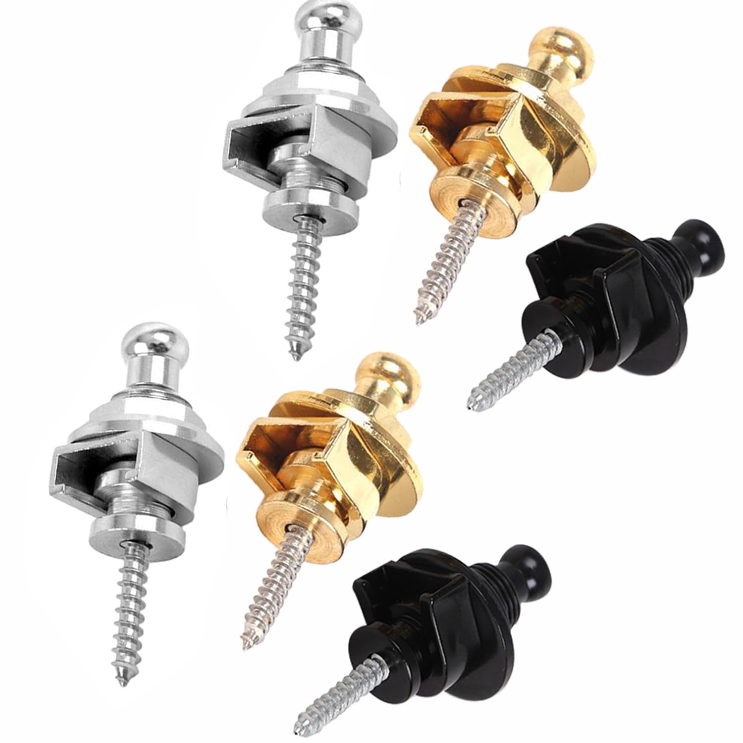 Gasea 3 Pairs Guitar Strap Locks and Buttons Quick Release Security ...