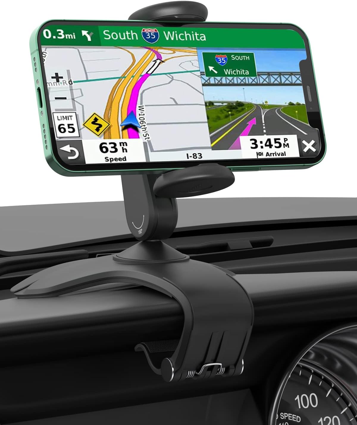 Amazon.com: Phone Mount for Car Dashboard, 720 Degree Rotation ...