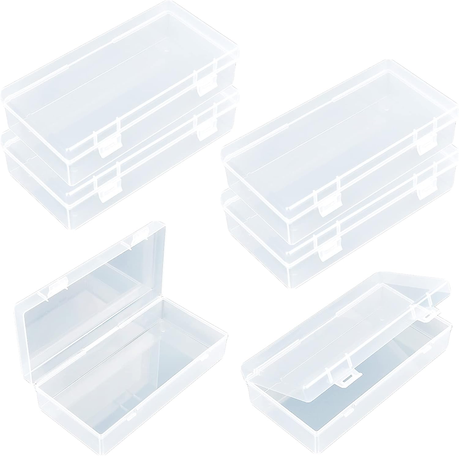 Amazon.com: Thintinick 6 Pack Rectangular Clear Plastic Storage ...