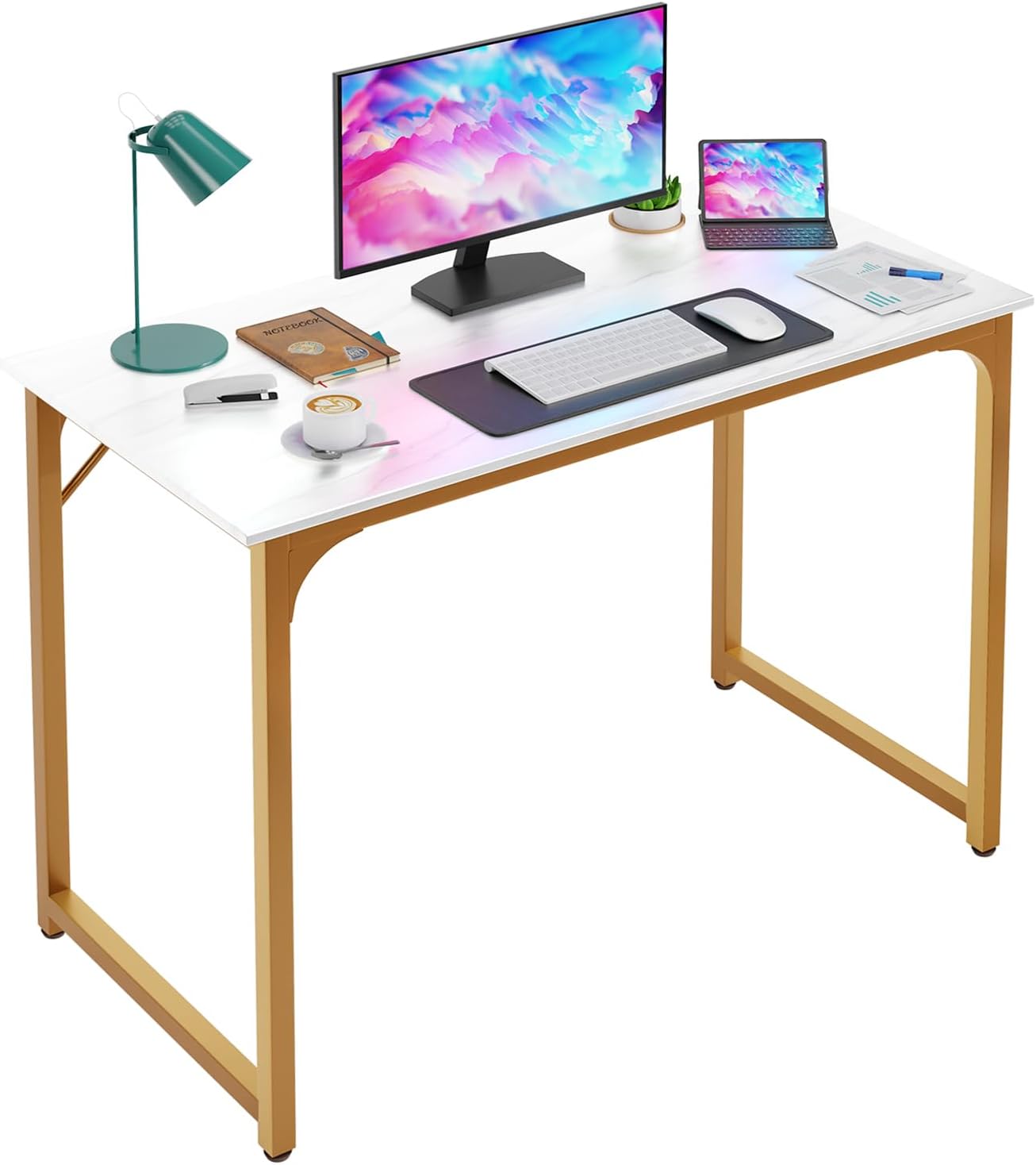 Amazon.com: Coleshome 32 Inch Computer Desk, Modern Simple Style Desk ...