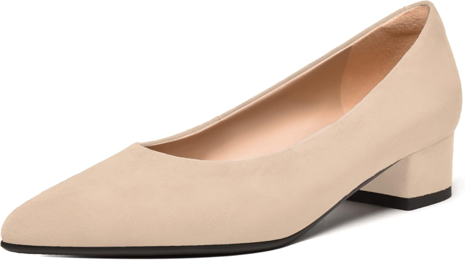 Amazon.com | FEMSTEP Womens Slip On Pointed Toe Suede Leather Office ...