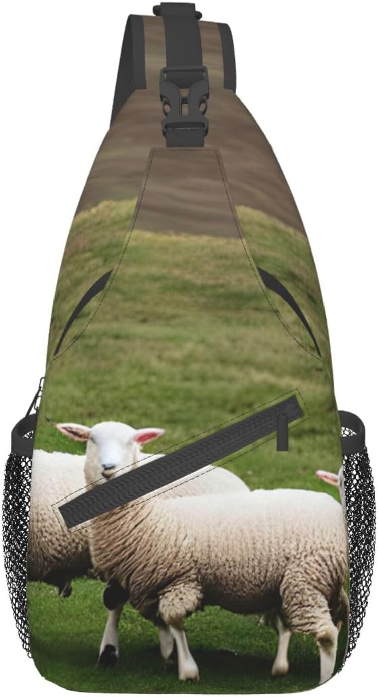 YQxwJL Lambs And Sheep Print Crossbody Backpack Shoulder Bag For Men ...