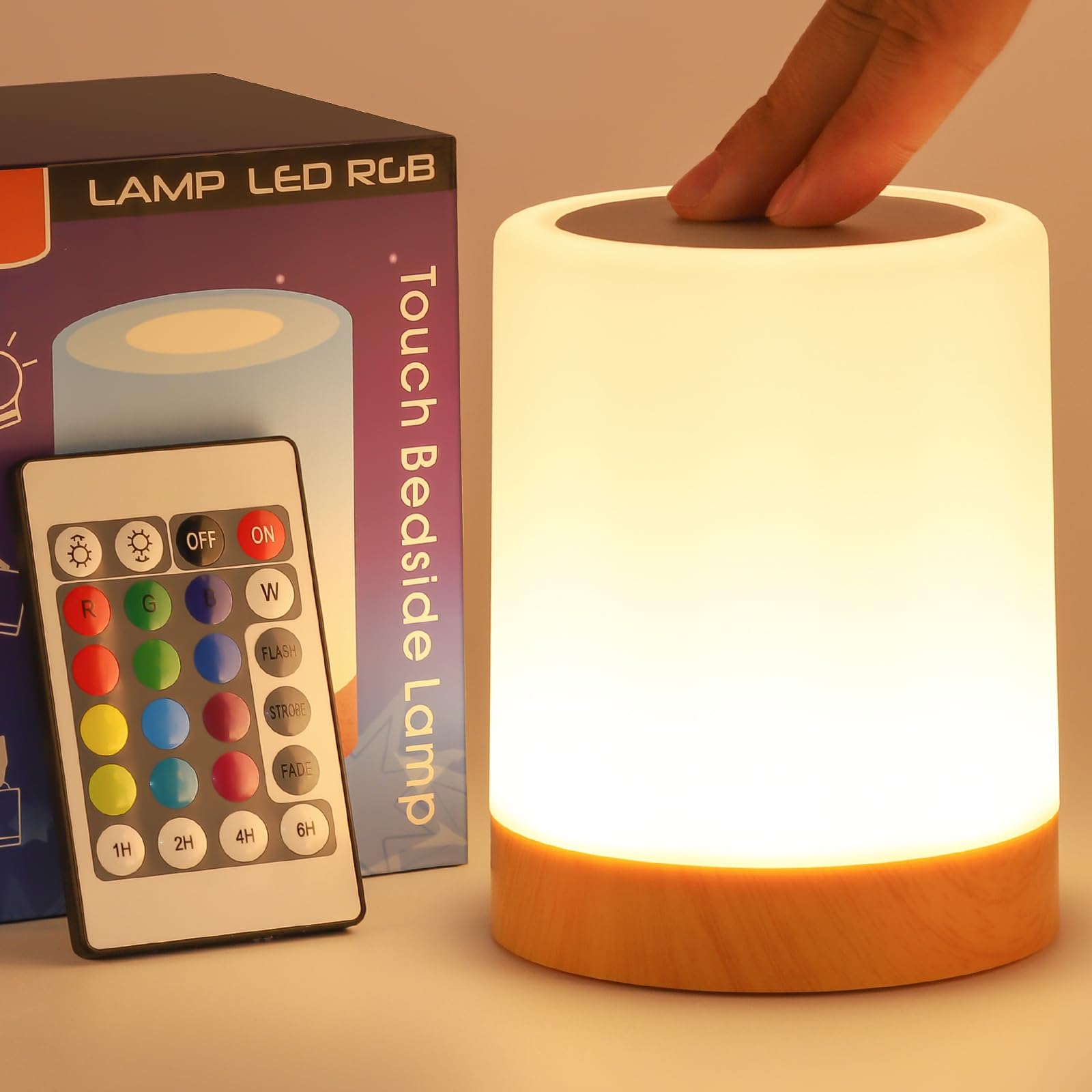THAUSDAS Night Light, Dimmable Touch Lamp for Bedroom, Portable Table ...