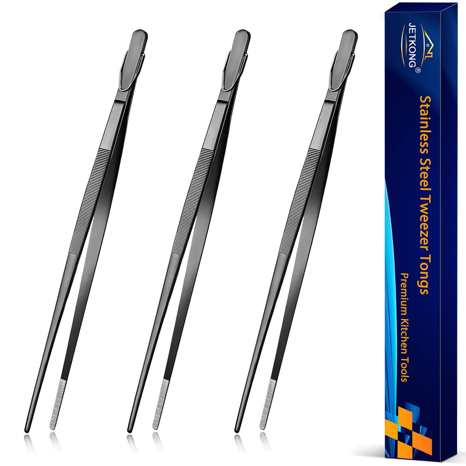 Snapklik.com : JETKONG 12-Inch Cooking Tweezers Tongs Precision ...