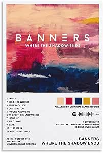 Amazon.com: Banners – Where The Shadow Ends Album Cover Canvas Poster ...