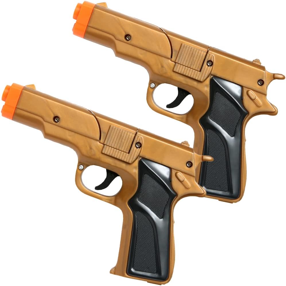 Amazon.com: Set of 2, Cap Gun Toy, Detective Revolver, Police Cowboy ...