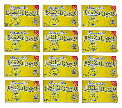 Amazon.com: Lemonhead Lemon Candy Theater Box: 12 Packs of 6 Oz - Tj11 ...