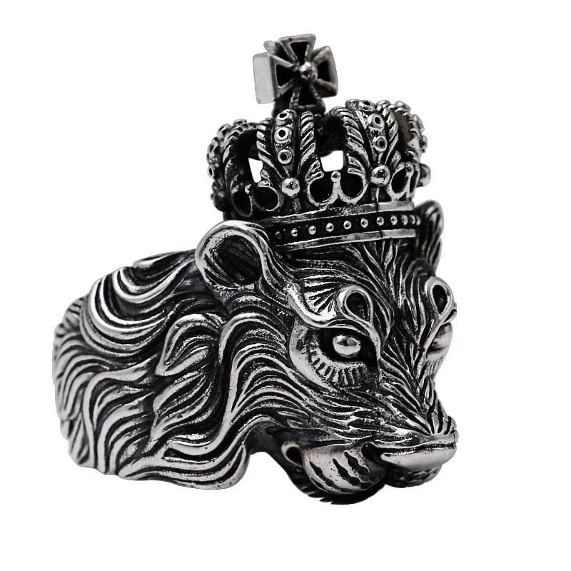 Shubham Jewellers Rehti 925 Sterling Silver Oxidised Lion King Ring for ...
