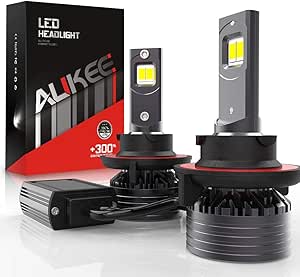 H13 LED Headlight Bulbs 16000LM 6000K Cool White 9008 High Low Beam ...