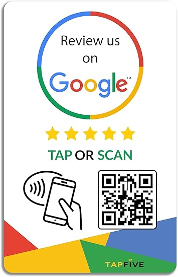Amazon.com: Google Review Tap Card, 1-Pack by TapFive: Reusable Smart ...