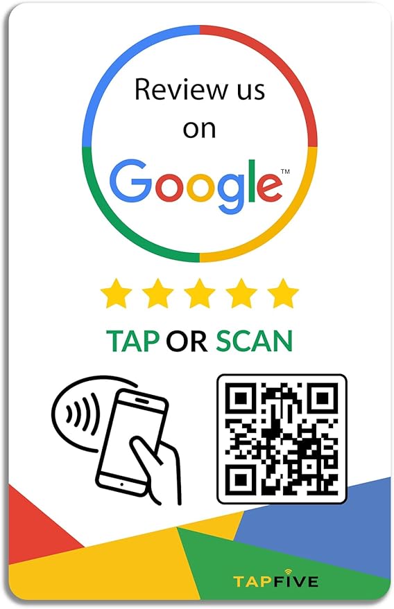 Amazon.com: Google Review Tap Card, 1-Pack by TapFive: Reusable Smart ...