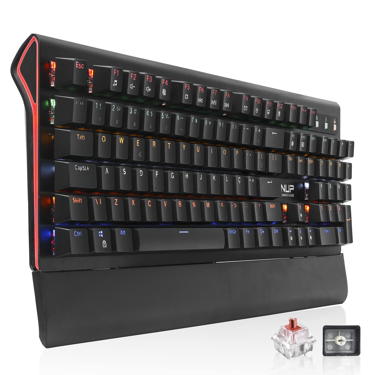 Teclado Mecânico Gamer Switch Red Led Rgb Rainbow 7 Cores 12 Funções ...