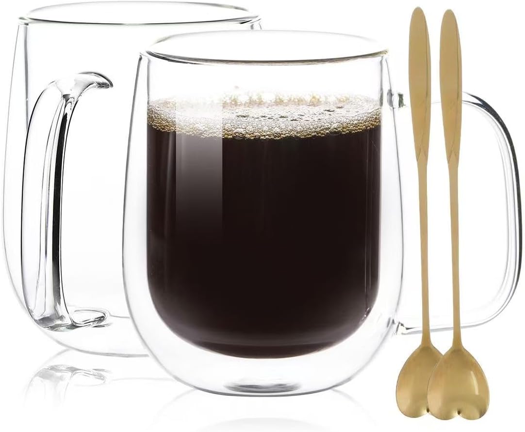 Amazon.com | ChaYeah, Double Wall Glasses, 12 OZ Insulated Cups with ...