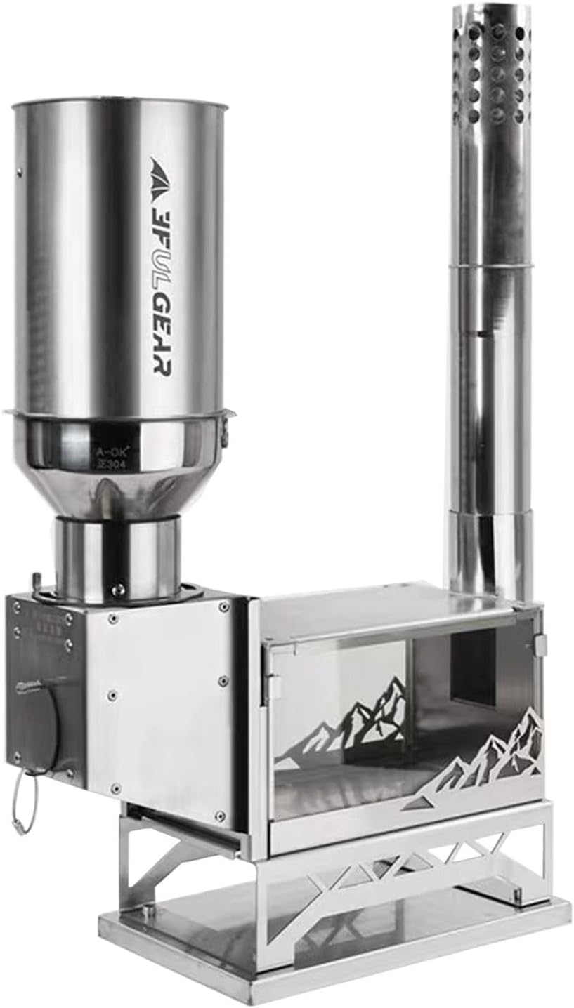 Amazon.com: 3fulgear Pellet Stove, Wood Stove, Outdoor, Mini Tabletop ...