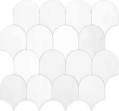 SUNWINGS 10-Sheet Fish Scale Peel and Stick Backsplash Tile, 11.4'' x ...