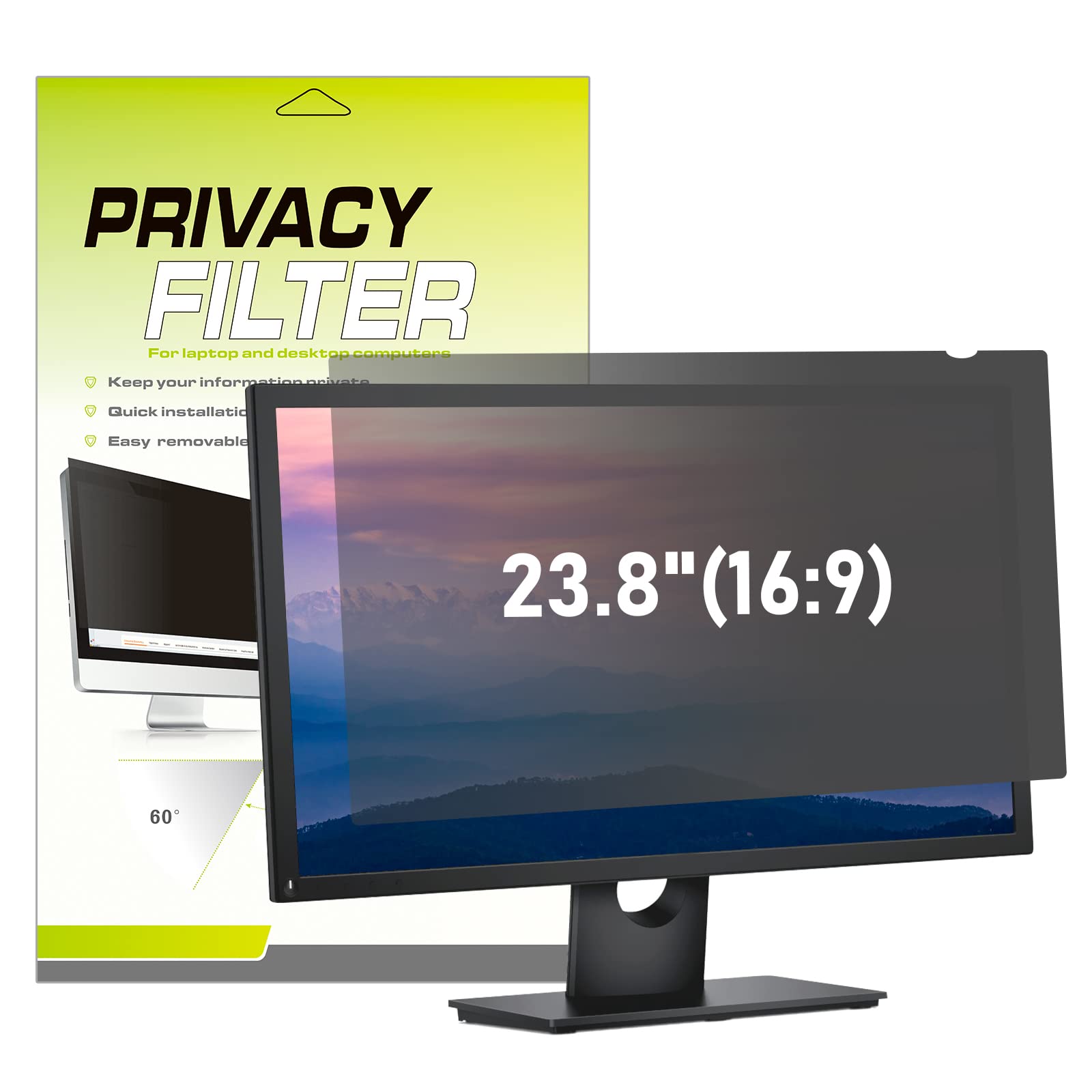 LAMA 23.8 Inch Computer Privacy Screen Filter, Universal Computer ...