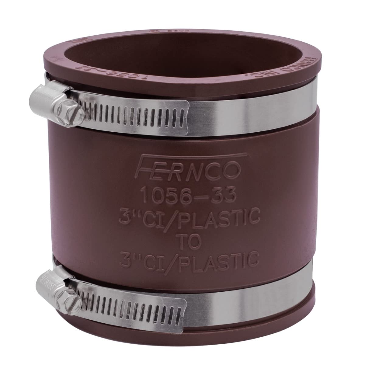 Amazon.com: Fernco 1056-33 3-in. Flexible PVC Pipe Coupling for Cast ...