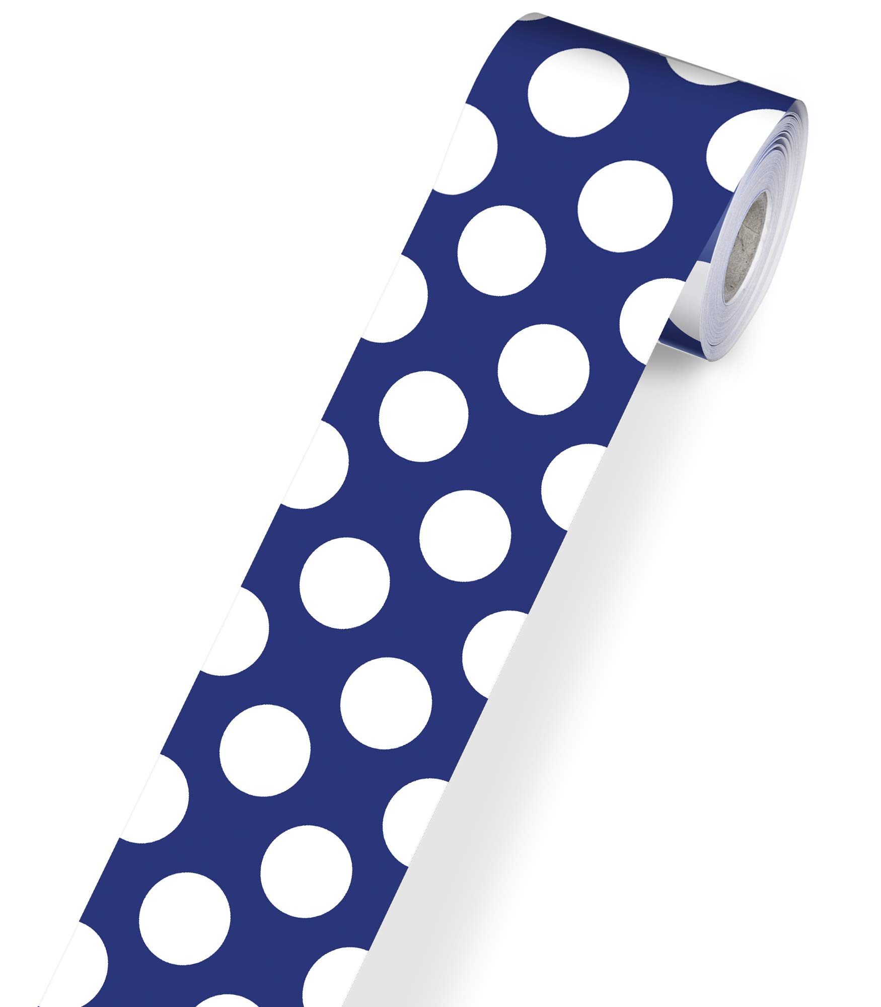 Navy Blue Polka Dot Border