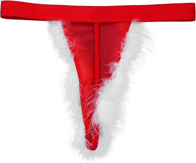 Men UK_Christmas Holiday Fancy Cosplay G-string Thong Santa Mankini ...
