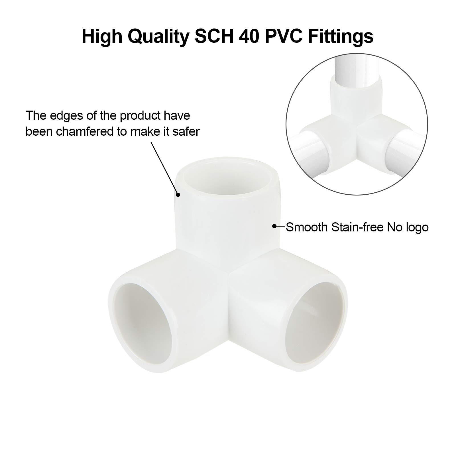 Snapklik.com : 24-Pack PVC Elbow Fittings, 1/2" Inch 3-Way PVC Fittings ...