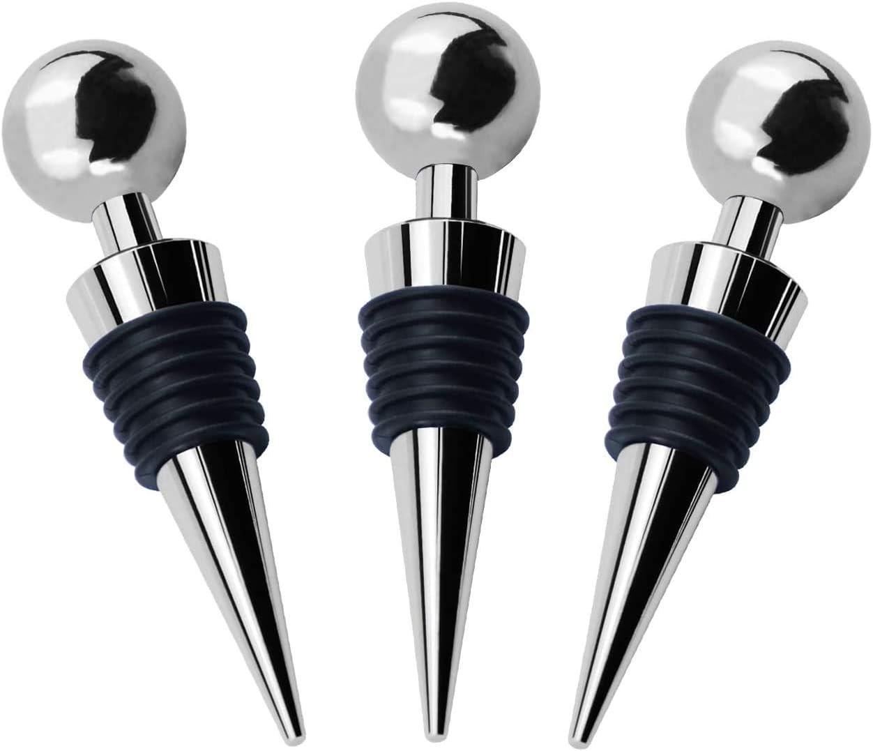 Amazon.com: DuoLi Wine Stoppers Zinc Alloy Wine Plug Pack of 3 Beverage ...