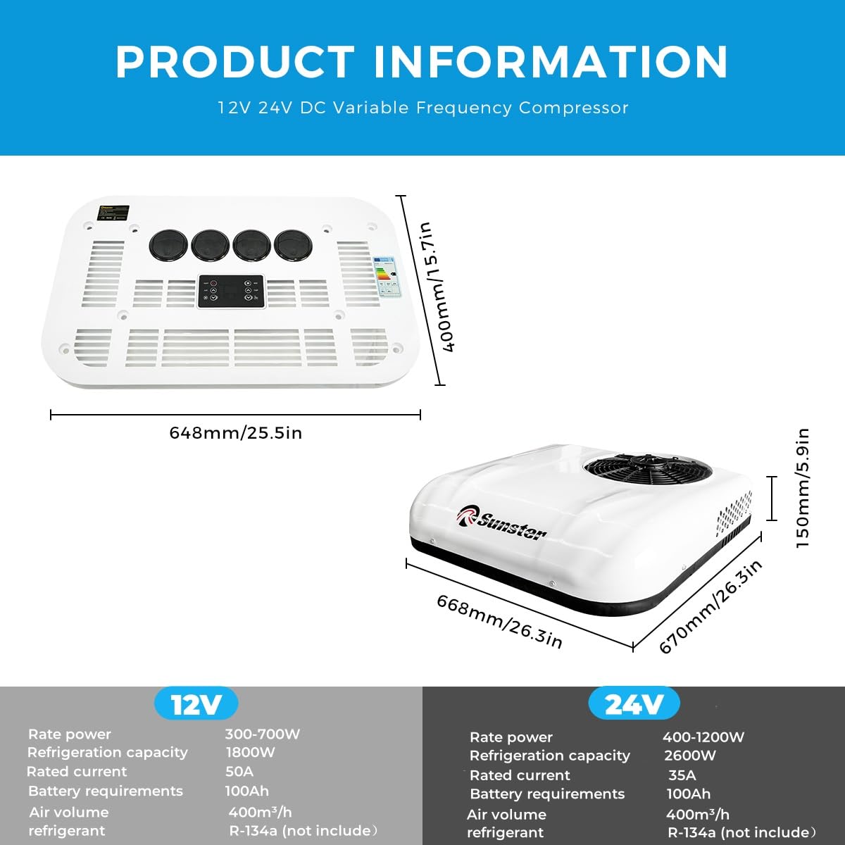 12 V/24 V DC Klimaanlage Für Auto Dach, Ultra-Dünn, Ideal Für ...