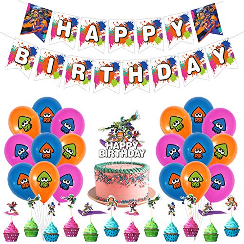 Splatoon Party Supplies Set Splatoon Birthday Party Supplies Splatoon ...