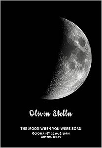 Amazon.com: Generic Personalized Moon Phase Canvas Poster Birthday Gift ...