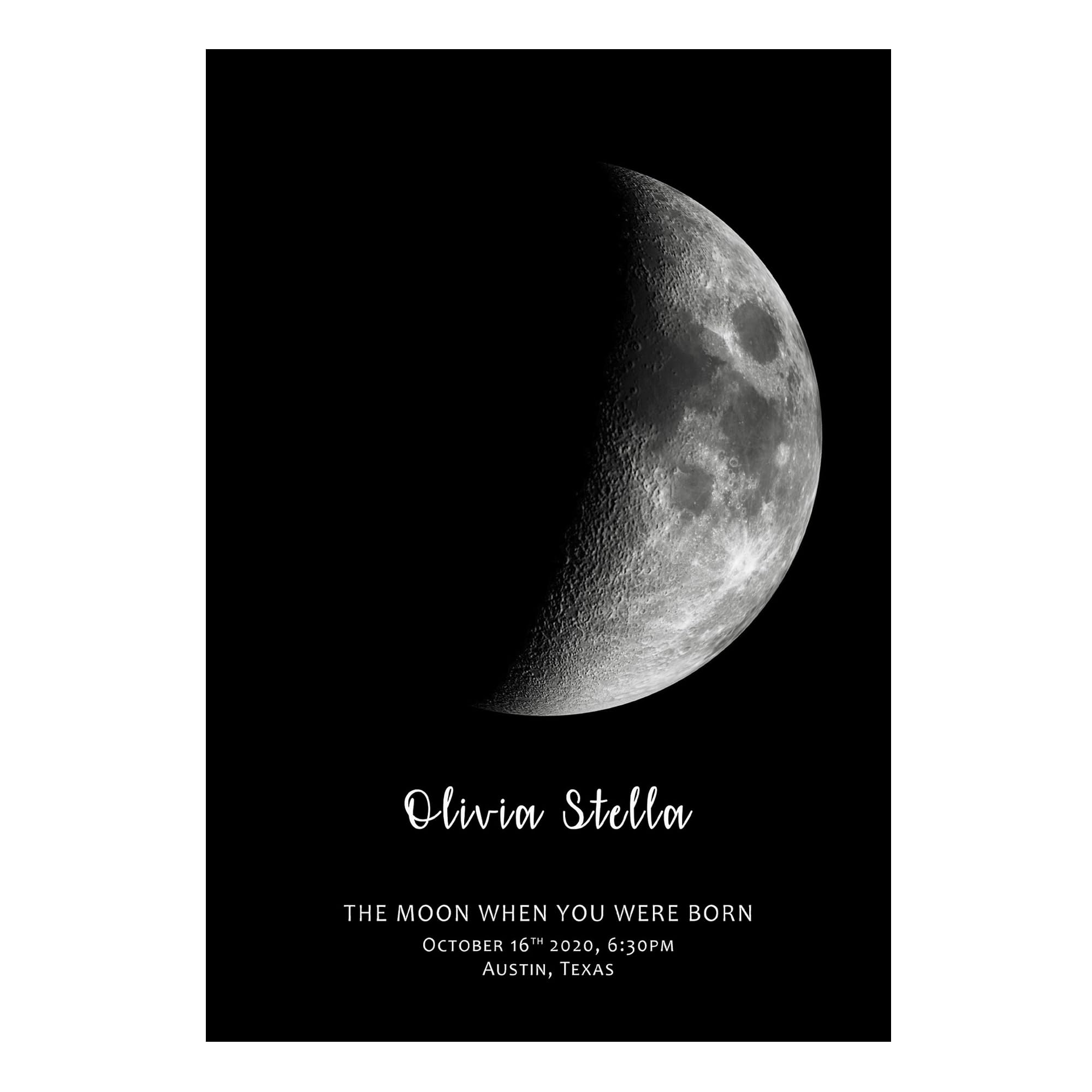 Amazon.com: Generic Personalized Moon Phase Canvas Poster Birthday Gift ...