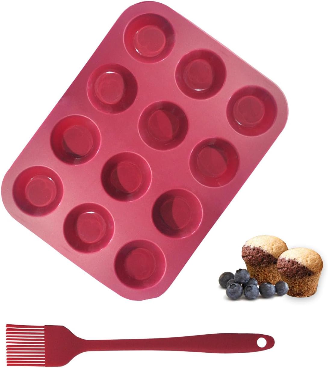 Amazon.com: Bakerpan Silicone Mini Muffin Pan Nonstick, Mini Cupcake ...