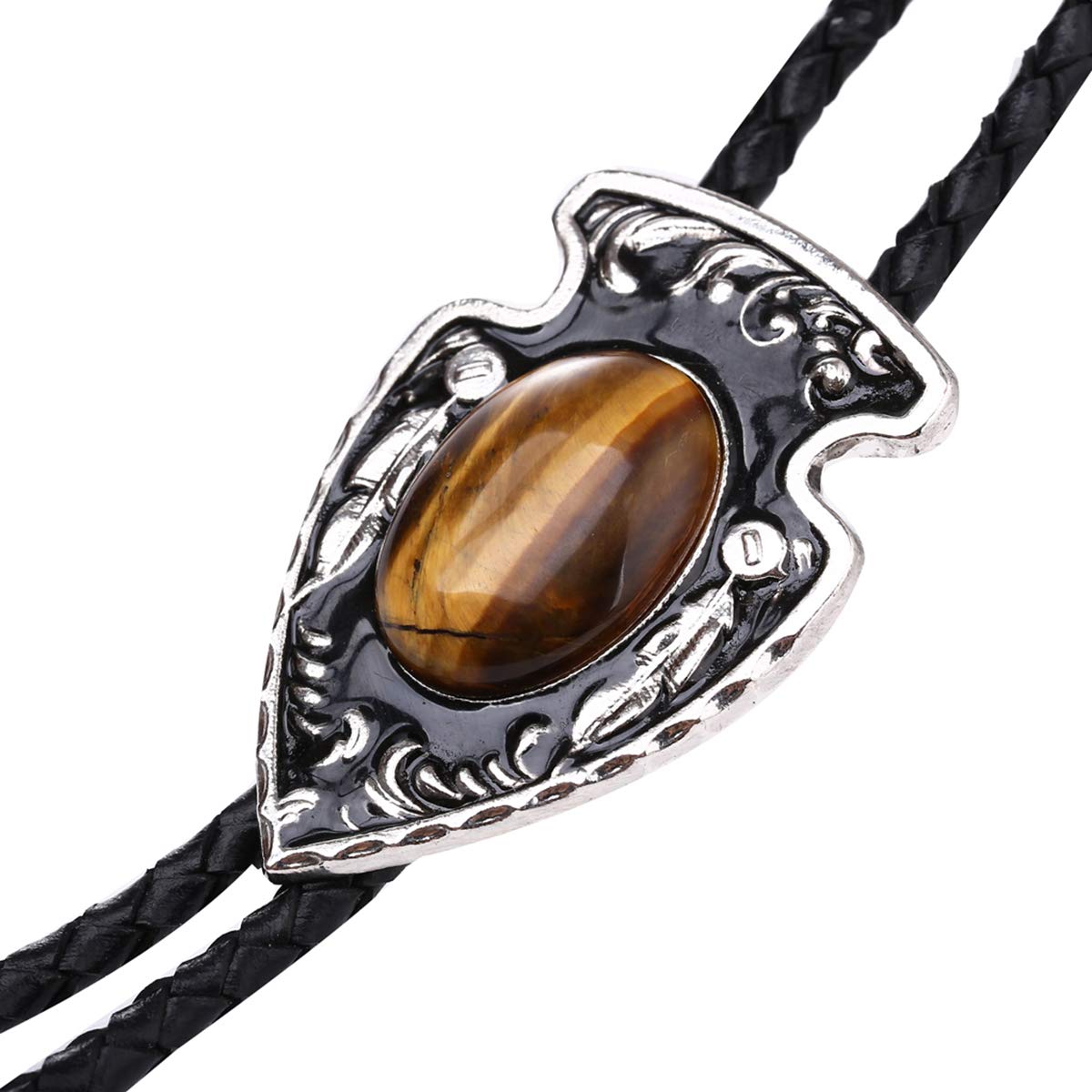 Snapklik.com : HUABOLA CALYN Tiger Eye Bolo Tie For Men