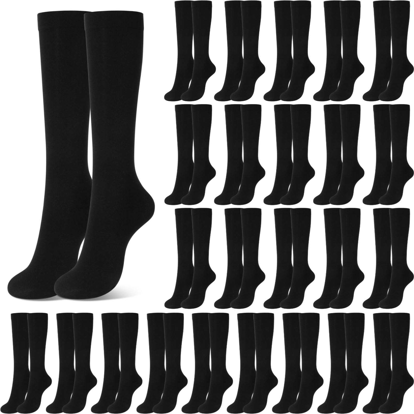 Amazon.com: Toulite 24 Pairs Women Trouser Socks Opaque Stretchy Nylon ...