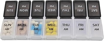 Amazon.com: 7 Day Weekly Pill AM PM Organizer, ShysTech Large Pill Case ...