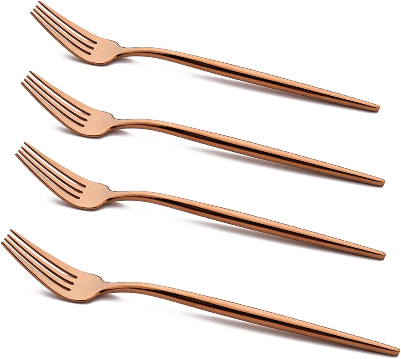 Amazon.com: Snplowum 4-Piece Modern Rose Gold Dinner Fork, 18/10 ...