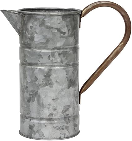 Amazon.com : Stonebriar Decorative Antique Galvanized Metal Pitcher ...