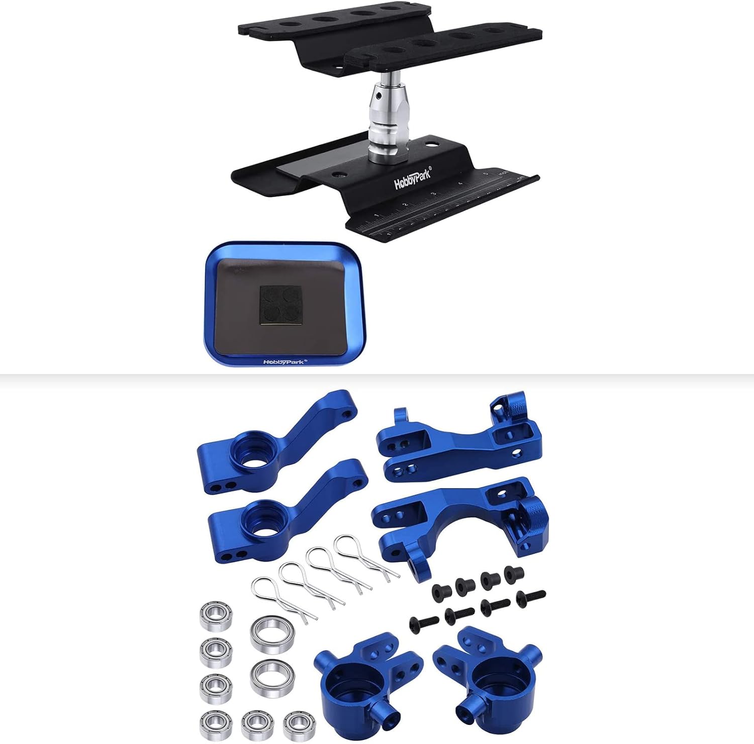Amazon.com: HobbyPark Aluminum Steering Blocks Caster Blocks Stub Axle ...