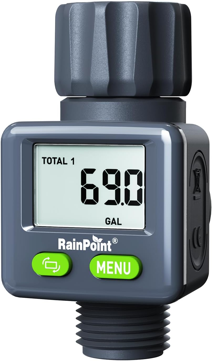 Amazon.com: RAINPOINT Bi-Directional Measurement Digital Water Flow ...