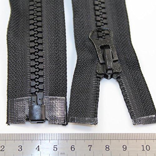 Black 20" - 32" INCH Chunky Zip No.5 Open END ZIPS Heavy Duty Zipper ...