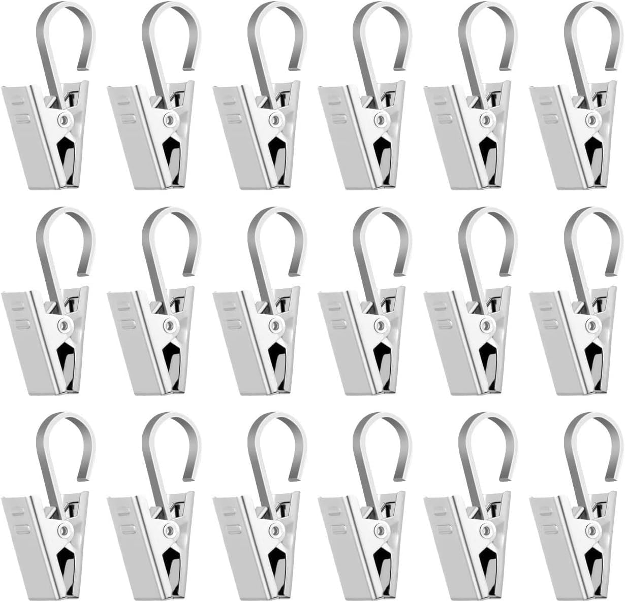Amazon.com: Super Z Outlet Heavy Duty Satin Nickel Curtain Clips w/Hook ...