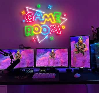 AMANYMXOK Game Room Neon Sign 22inches Large Game Room Led Sign for ...