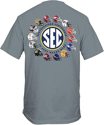 Amazon.com: New World Graphics SEC Helmets Short Sleeve Graphic T-Shirt ...