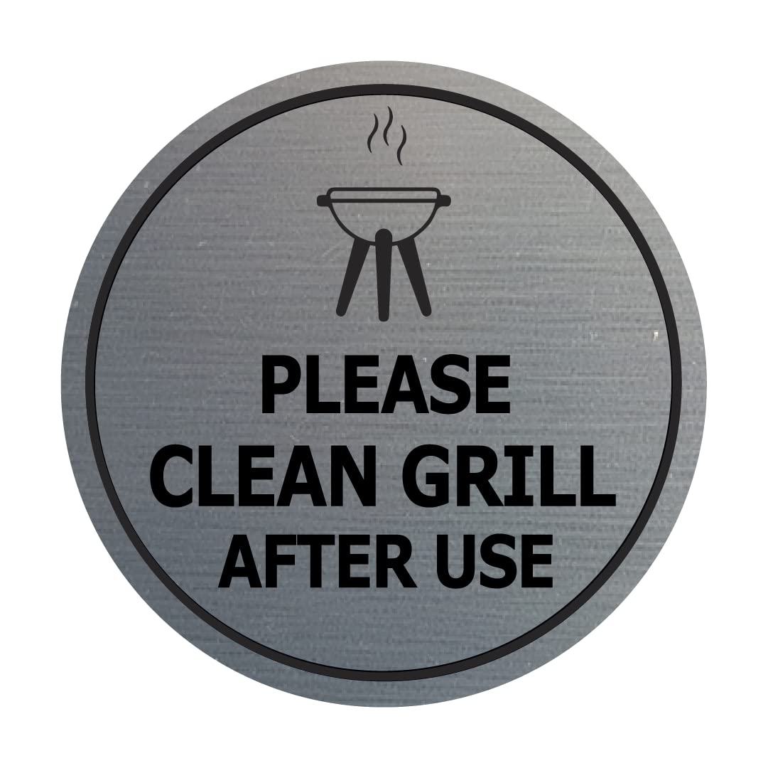 Amazon.com: Circle Please Clean Grill After Use Sign - BBQ Cleaning ...