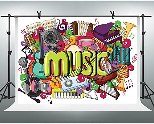 Amazon.com : FHZON 10x7ft Various Musical Instruments Photography ...