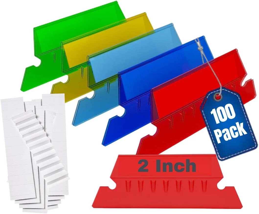 Amazon.com : 1InTheOffice Hanging Folder Tabs, and Inserts 2 x 5/8 (100 ...