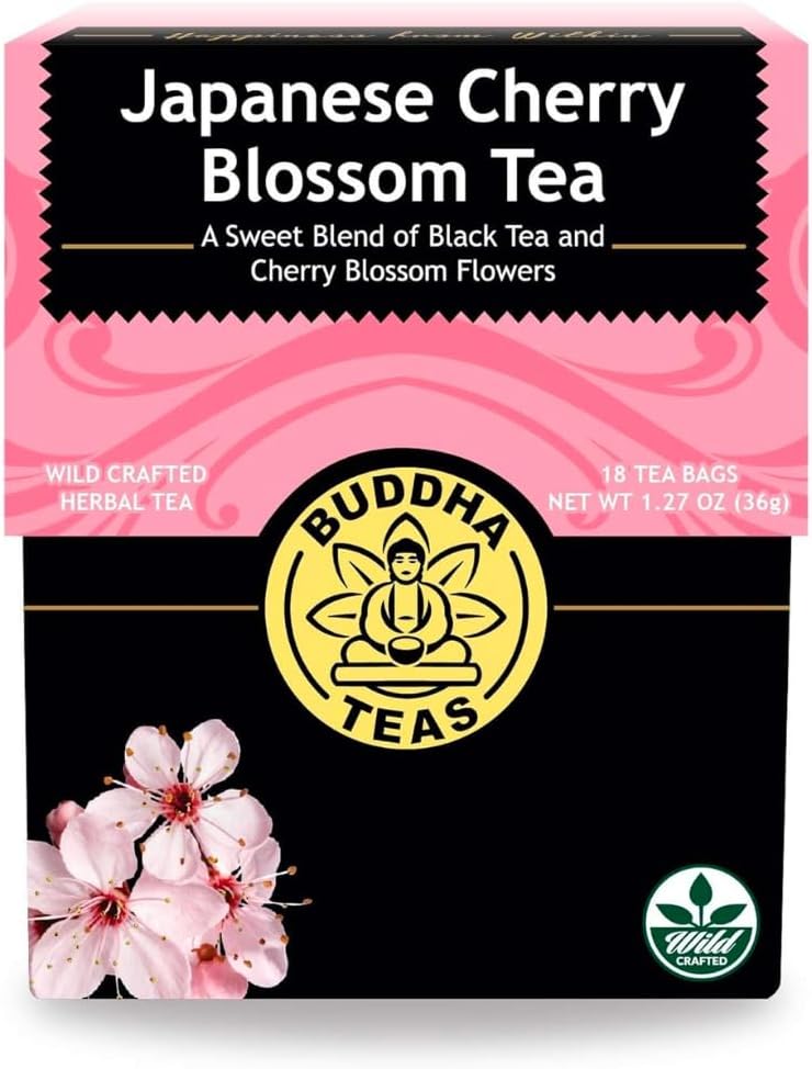 Amazon.com : Buddha Teas Japanese Cherry Blossom Tea - OU Kosher, 18 ...